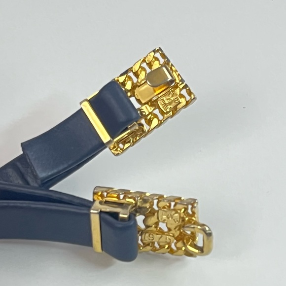 Mimi Di N | Accessories | Vintage Mimi Di N 975 Navy Blue Gold Metal ...